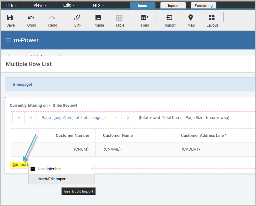 Import Panel – m-Power Documentation