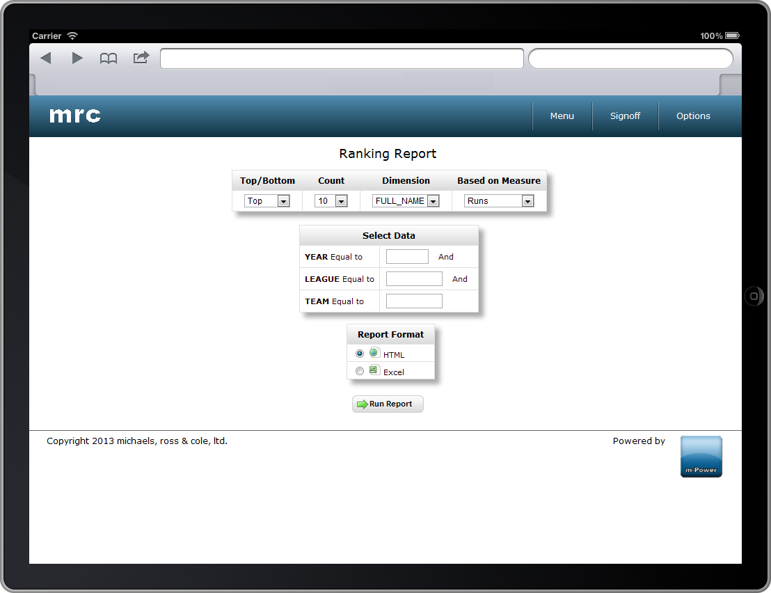 Ranking Report Template – m-Power Documentation
